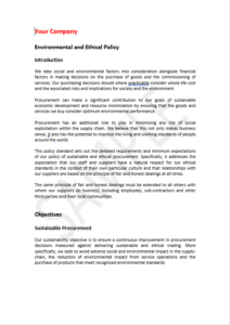 Environmental Ethical Policy Template - LHT Health & Safety