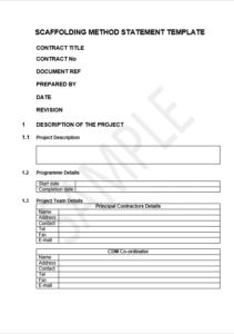 Scaffolding Method Statement Template - LHT Health & Safety